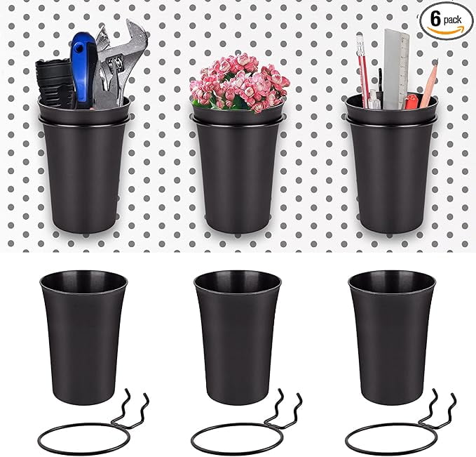 6 Set Pegboard Bins with Rings, Pegboard Cupholder, Pegboards Cups ...