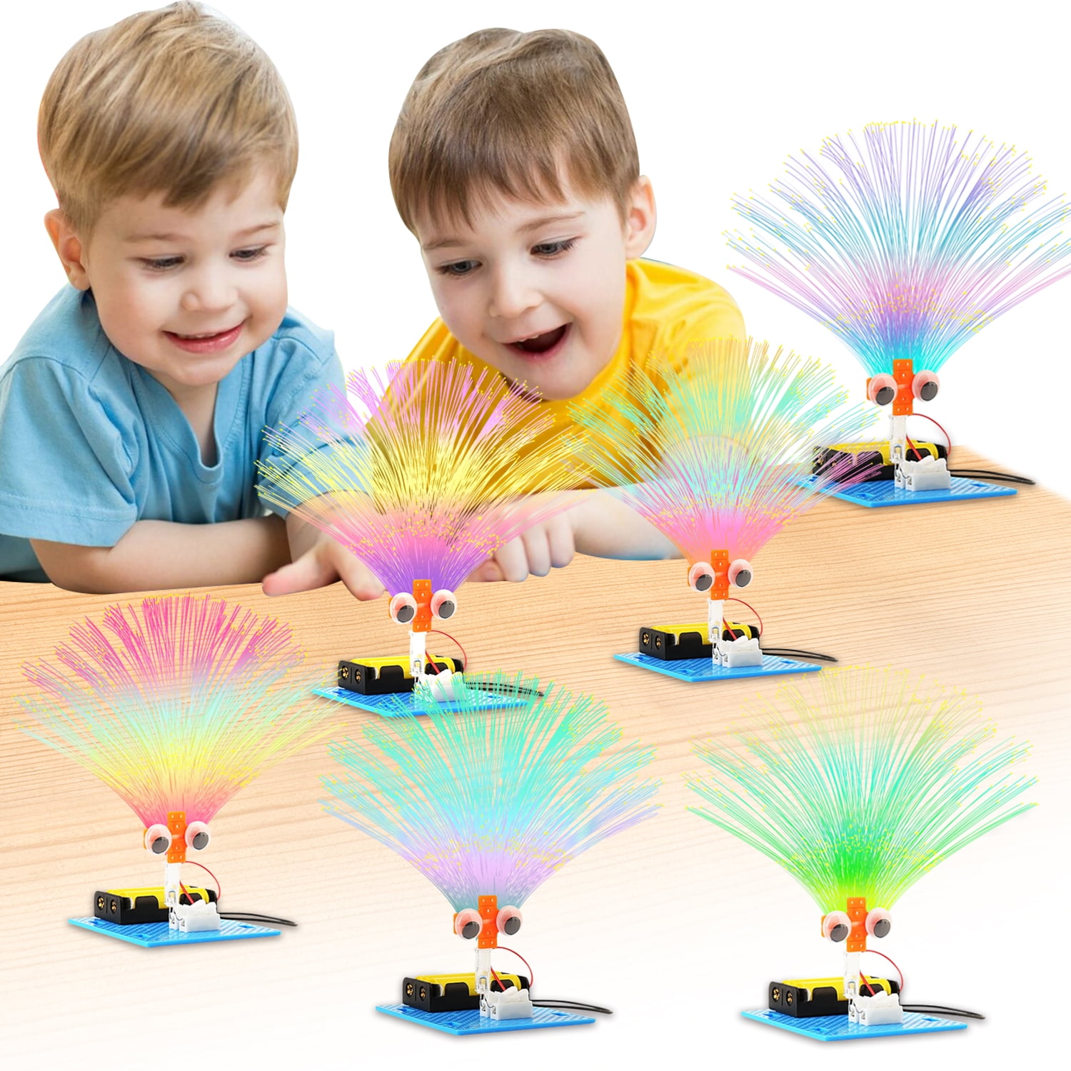 6 Set STEM Robotics Kit, Experiments Craft Kits for Kids, Fiber Optic ...