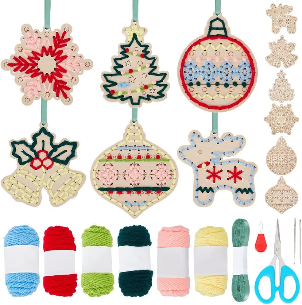 6 Set Threading Board Kit Christmas Thread Board Sewing Kit Threading ...