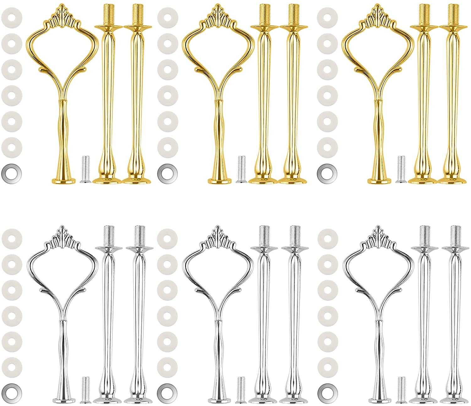 6 Set Tiered Tray Hardware for Cake Stand Mold Crown 3 Tier Cake Stand ...