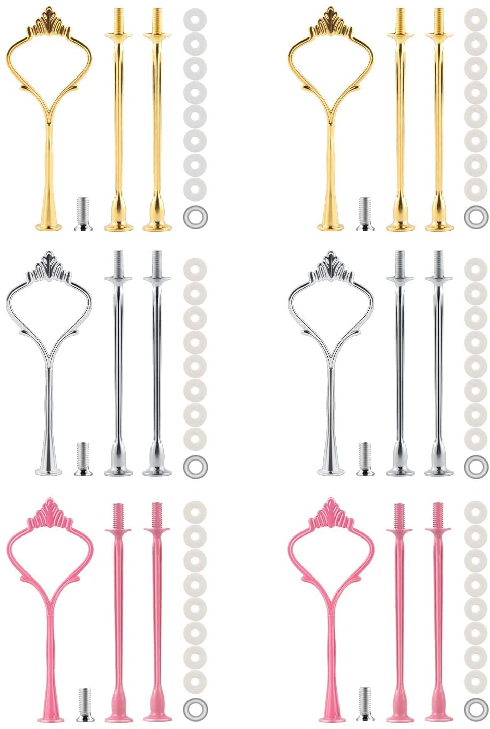 6 Set Tiered Tray Hardware for Cake Stand Mold Crown 3 Tier Cake Stand ...