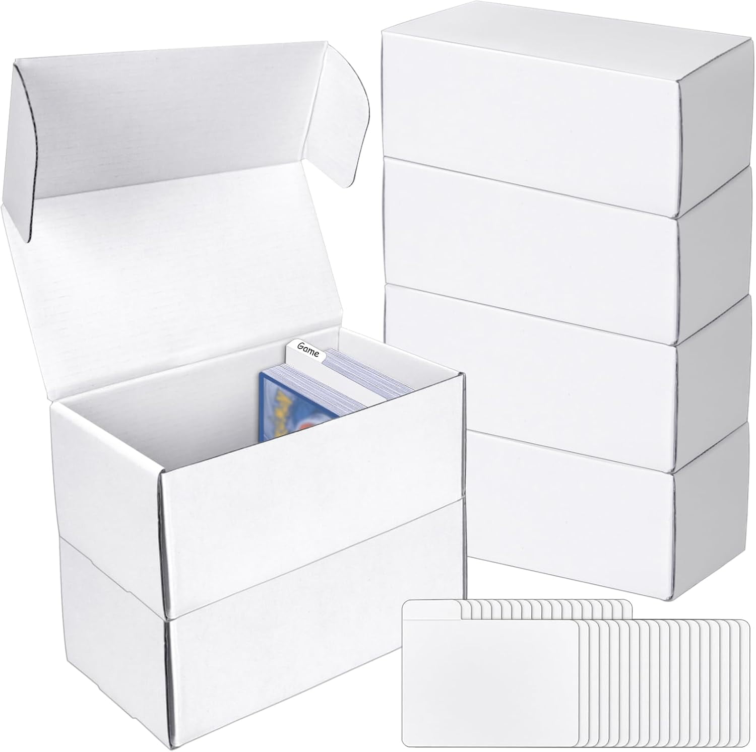 6 Set Trading Card Storage Box with Dividers, 400 Count Collection Card ...