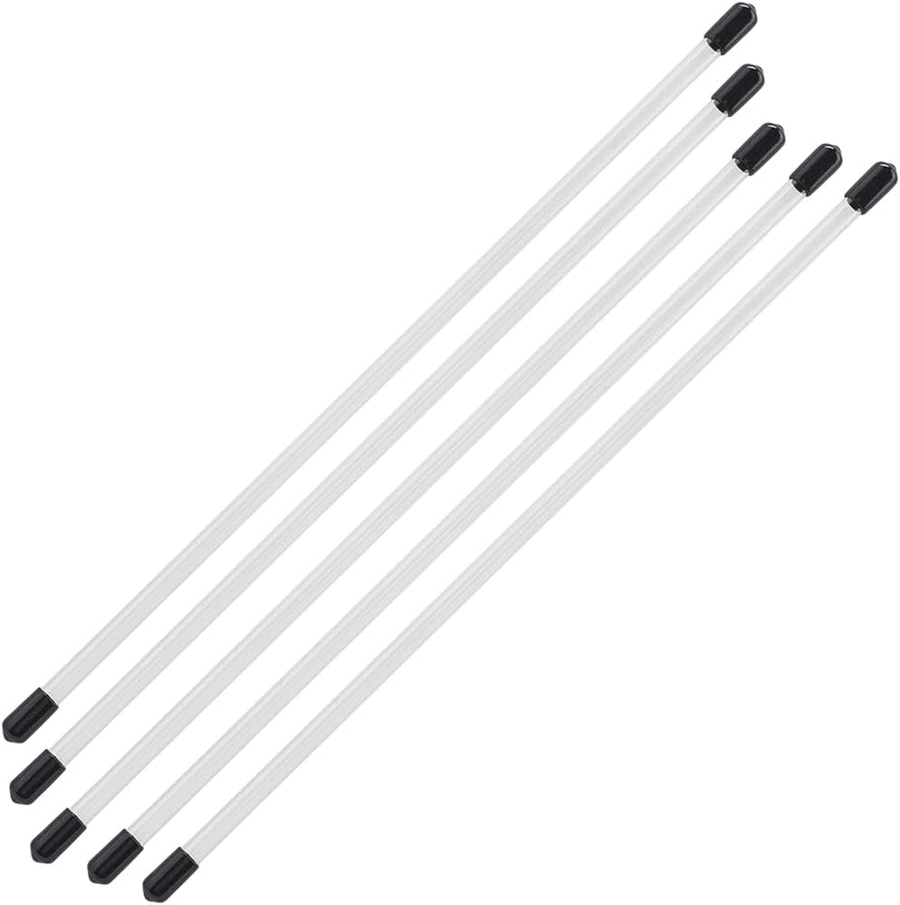 6 Set Transparent Rigid Tube Plastic Tube with Rubber Caps Round Hard ...