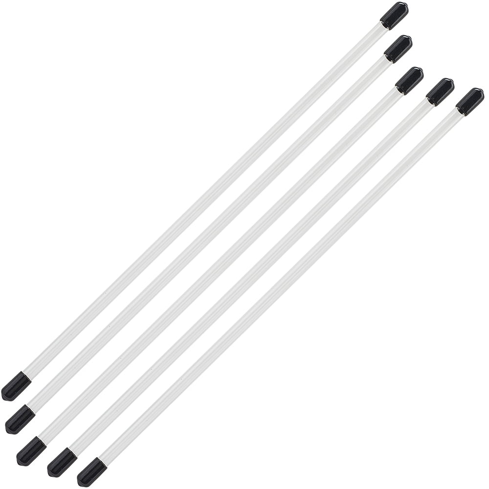 6 Set Transparent Rigid Tube Plastic Tube with Rubber Caps Round Hard ...