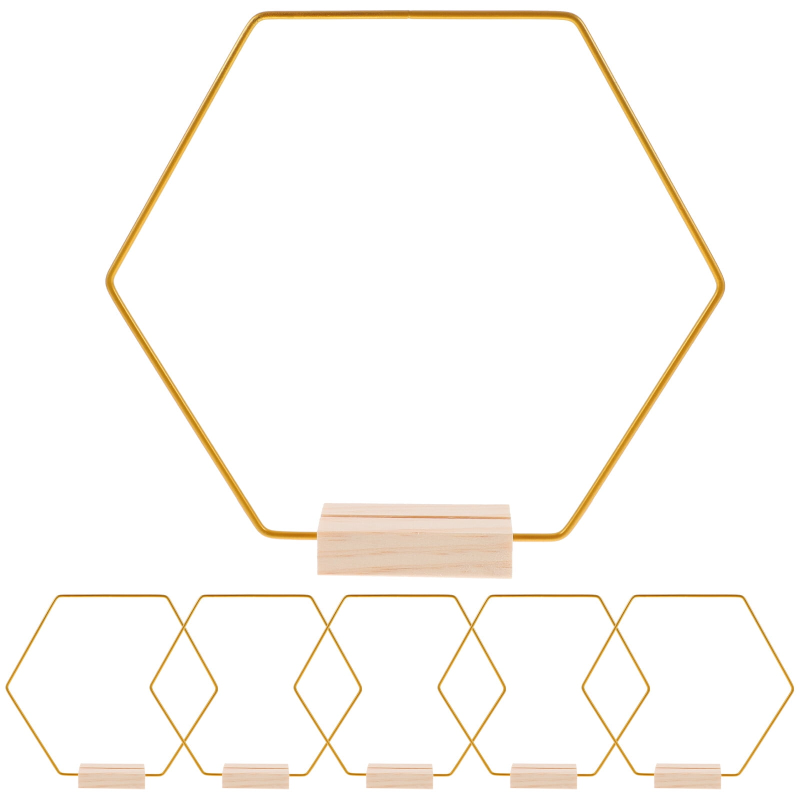 6 Set of Large Metal Floral Hoops Metal Hexagon Shaped Floral Hoops Diy ...