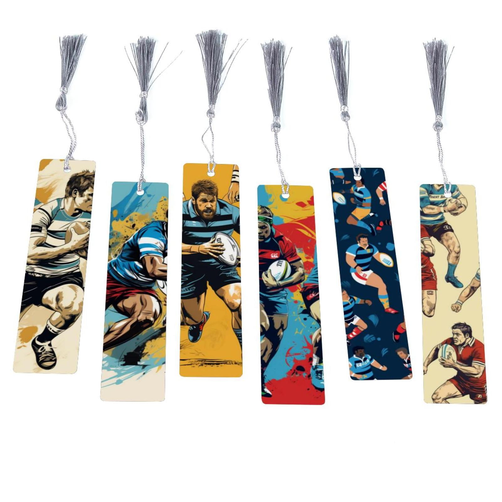 6 Set of Rugby Football Metal Bookmarks - Stylish and Practical Book ...