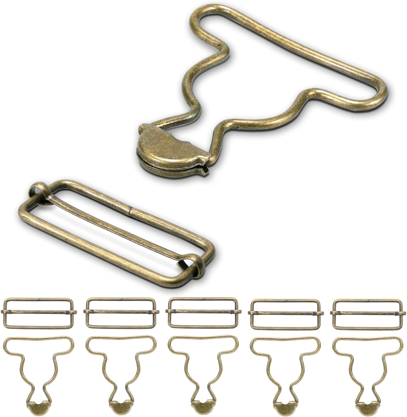 6 Sets 1-1/2" Overall Buckles Replacement, Suspender Buckle Metal Bib ...