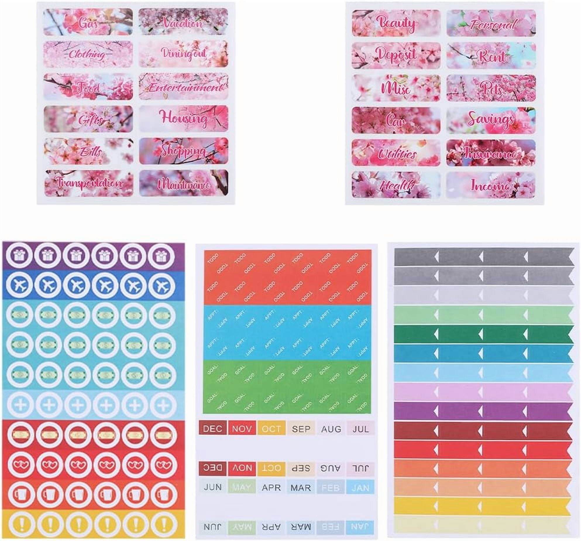 6 Sets 2 Styles Rectangle Paper Self Adhesive Category Labels Stickers ...