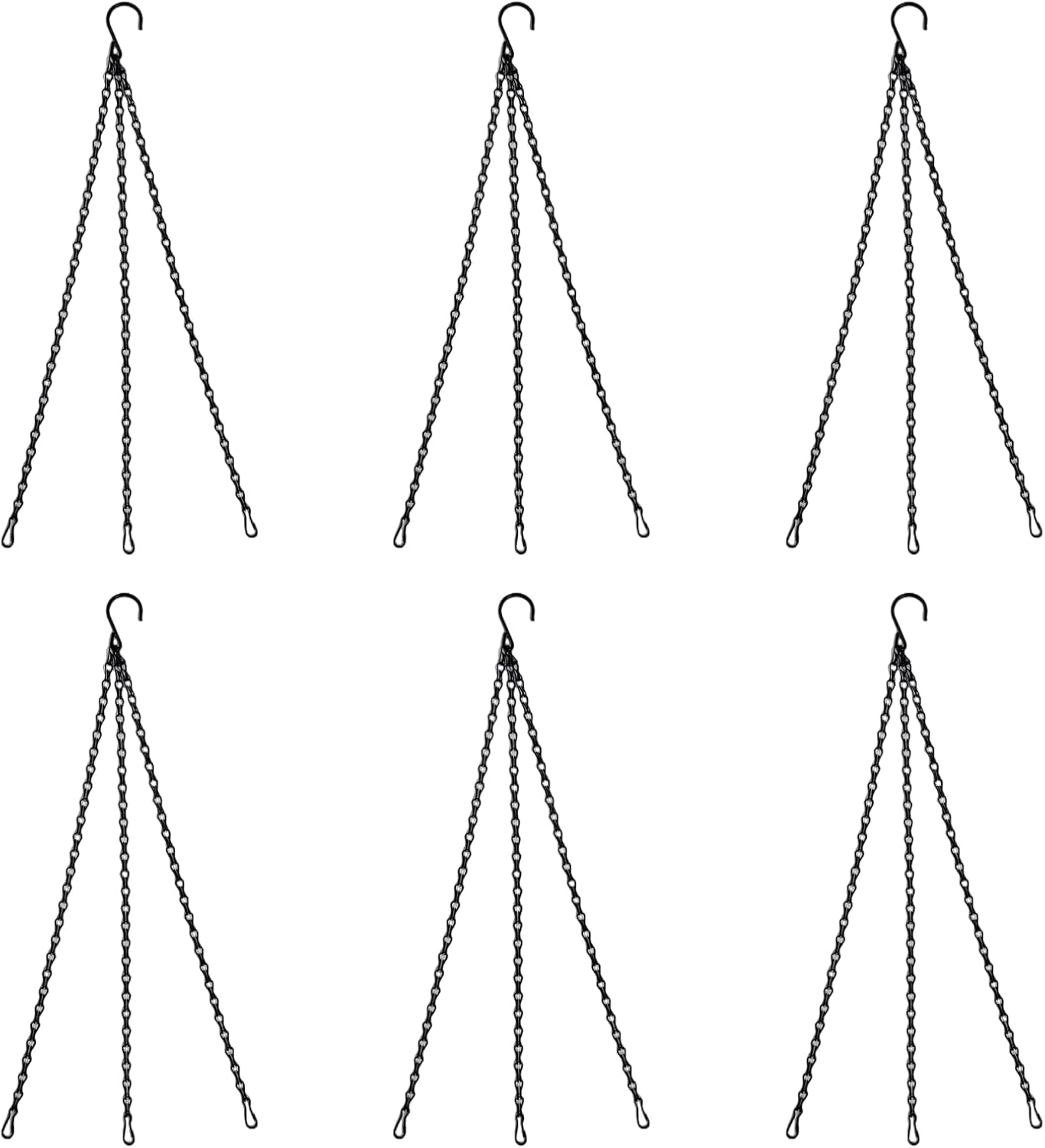 6 Sets 24 Inches Hanging Chains for Planters Bird Feeders Black Hanging ...