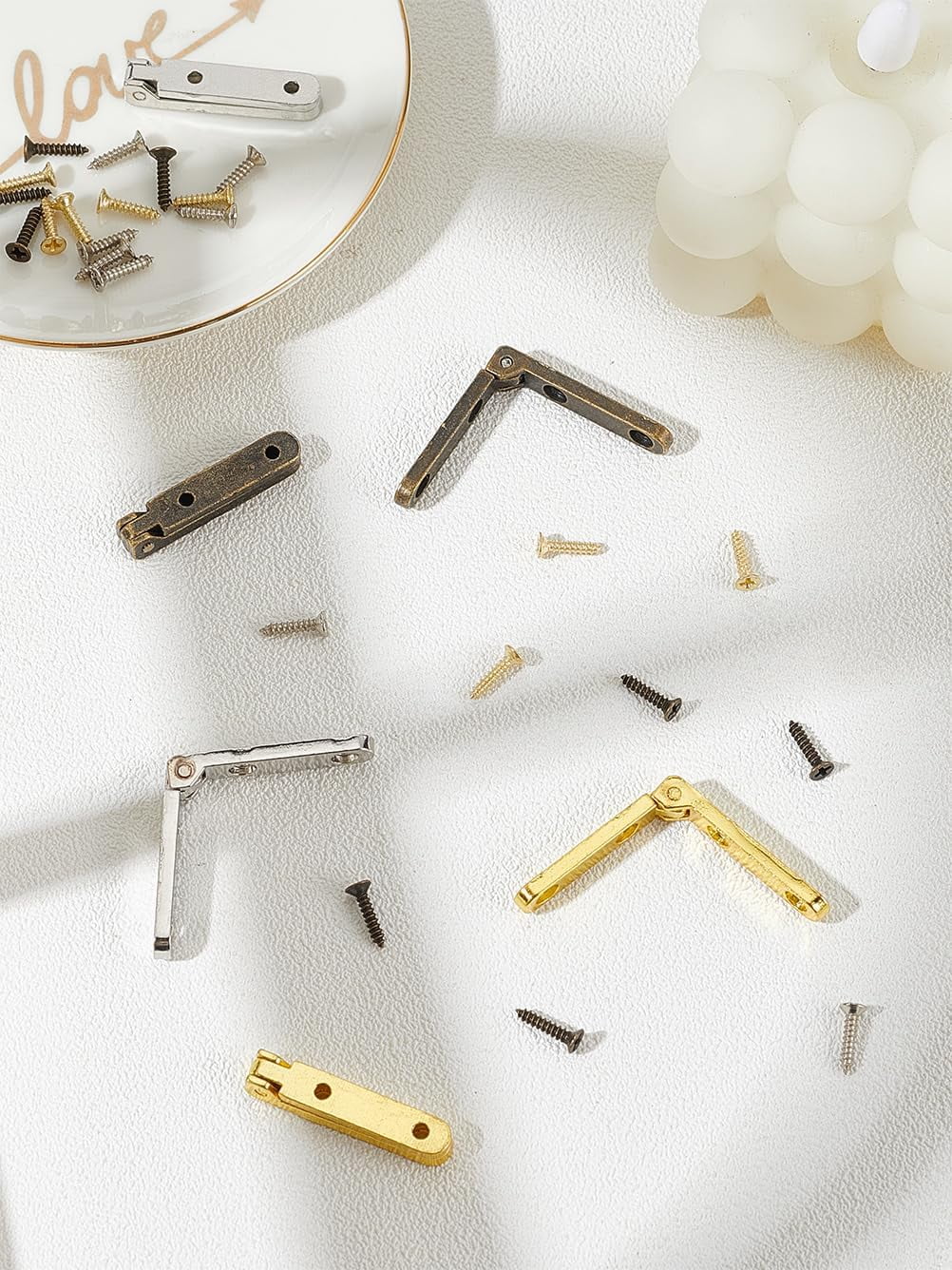 6 Sets 3 Colors Zinc Alloy Post Lag Hinge Wardrobe Door Accessories ...