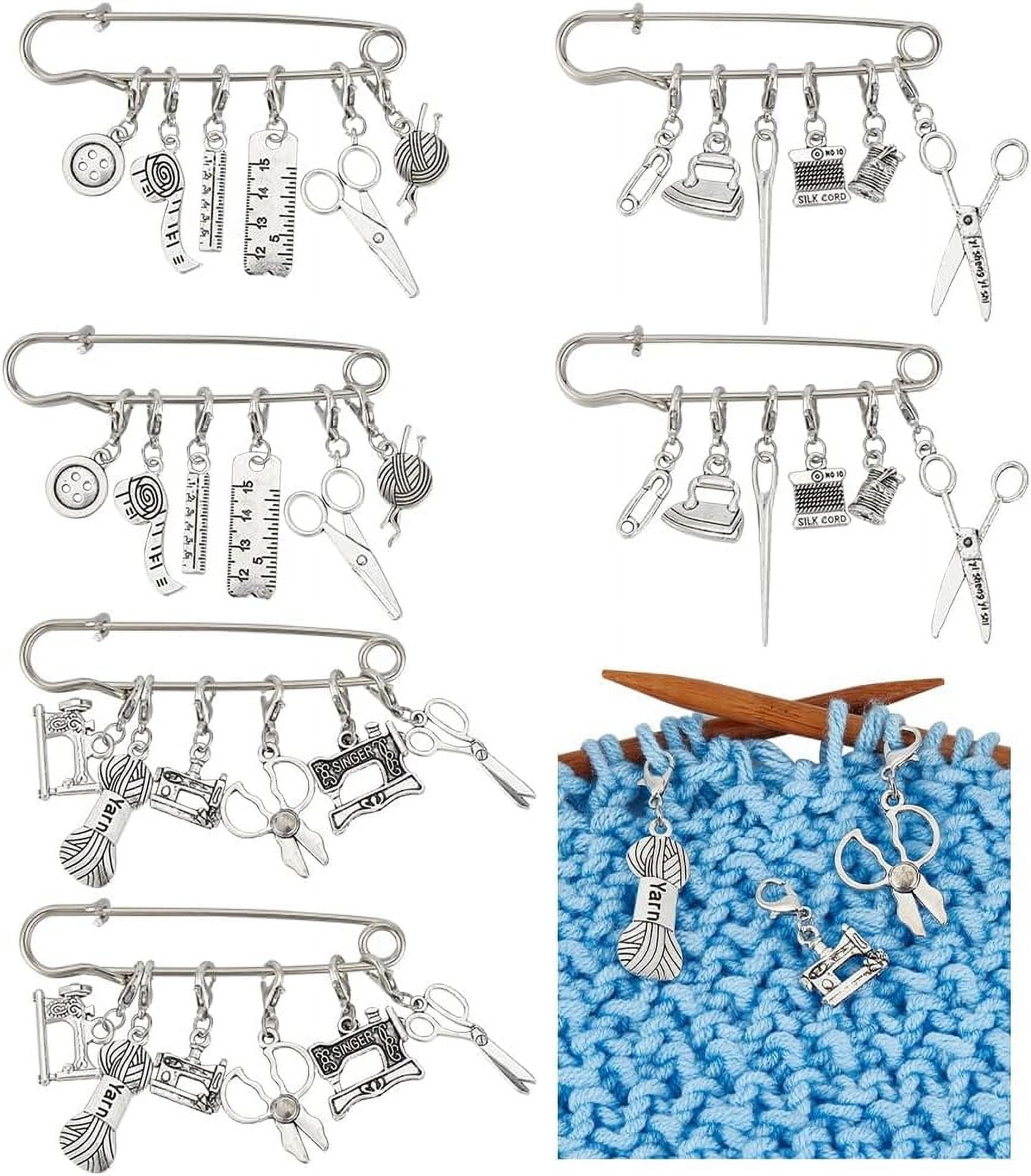 6 Sets 3 Styles Tailor Tool Theme Stitch Marker Charms Stitch Markers ...