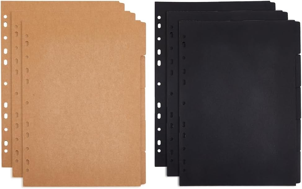 6 Sets 30 Sheets 5-Tab Binder Dividers 2 Colors A4 Notebook Index ...