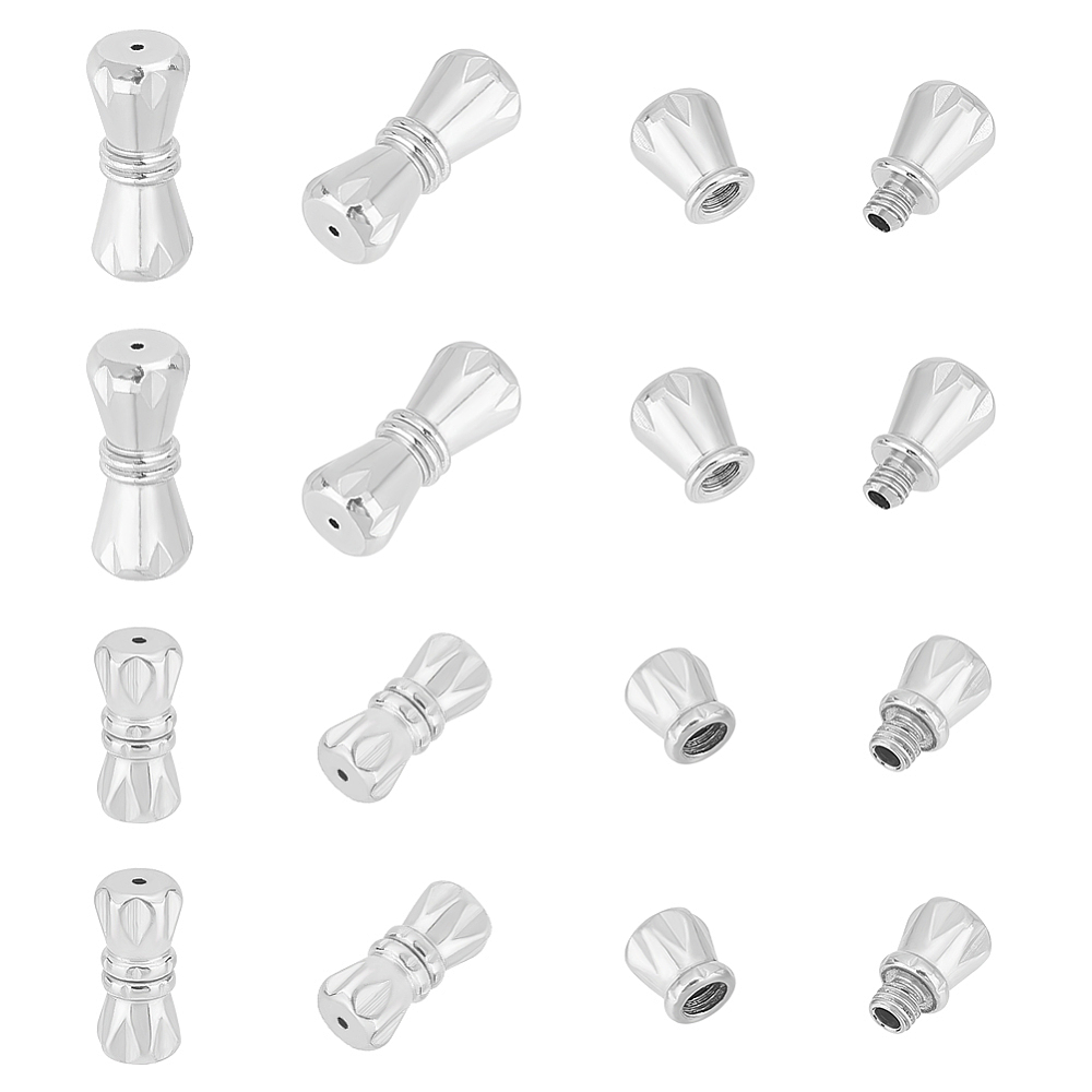 6 Sets 6 Sizes Bayonet Clasps 304 Stainless Steel Cord End Caps 1.3~6mm ...