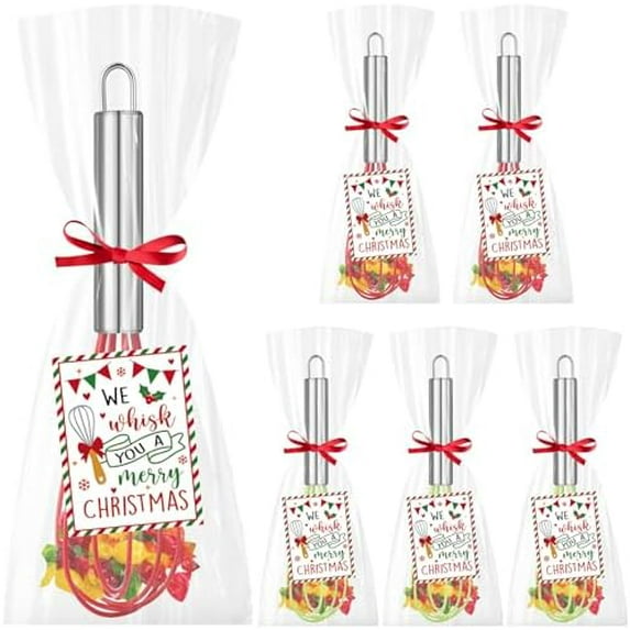 6 Sets 8 Inch Christmas Whisk Bulk Baking Supplies, Xmas Silicone ...