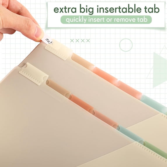 6 Sets 8 Tab Binder Dividers with Two Pockets for 3 Ring Binders 9 ...