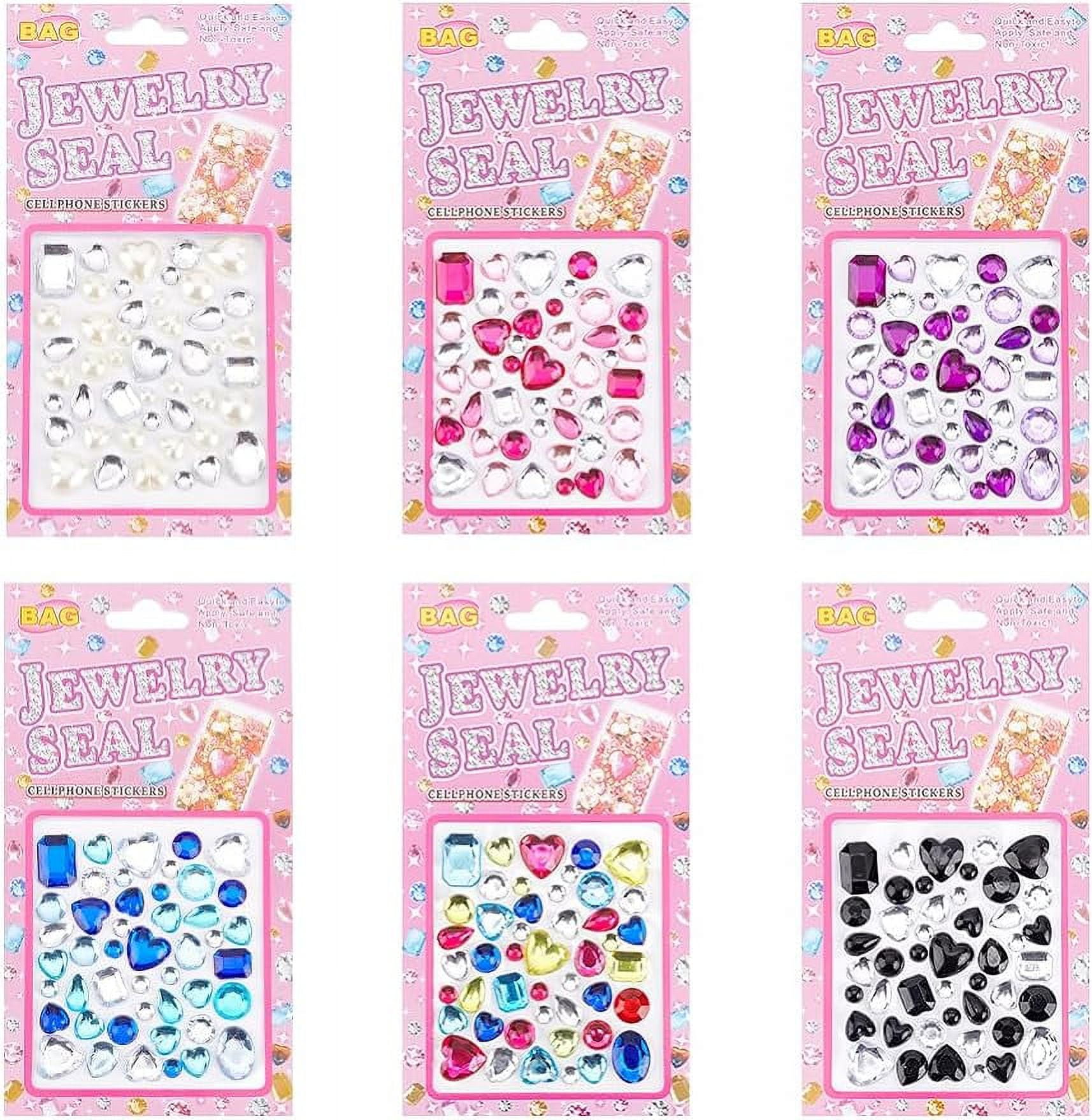 6 Sets Acrylic Rhinestone Stickers Assorted Shapes Self Adhesive Gem ...