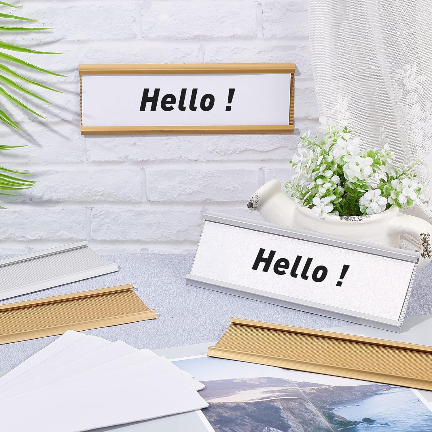 6 Sets Aluminum Name Plate Holder 6mm Thick Office Door Name Plate ...