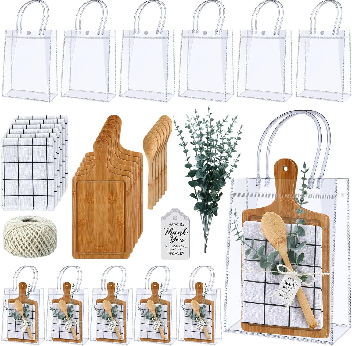 6 Sets Baby Shower Prizes for Game Winners Bamboo Square Cheese Board ...