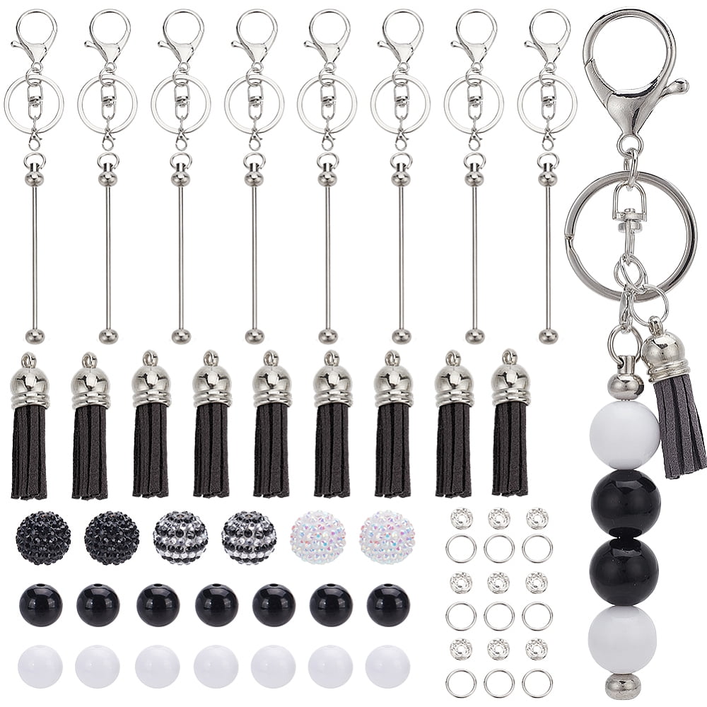 6 Sets Beadable Keychains Making Kit Keychain Set Beadable Keychains ...