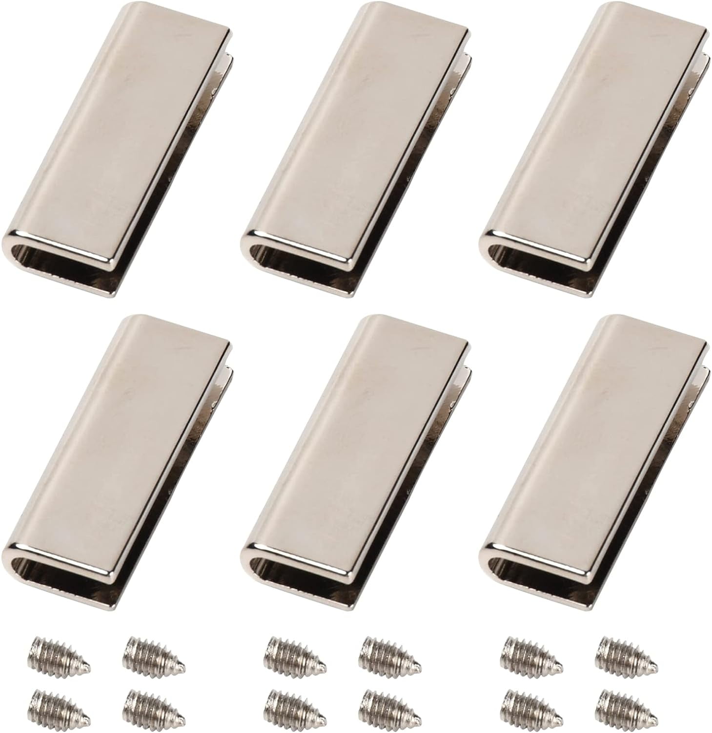 6 Sets Belt Tip with Screw Belt Buckle End Tip 1 Inch Webbing Tip Strap ...