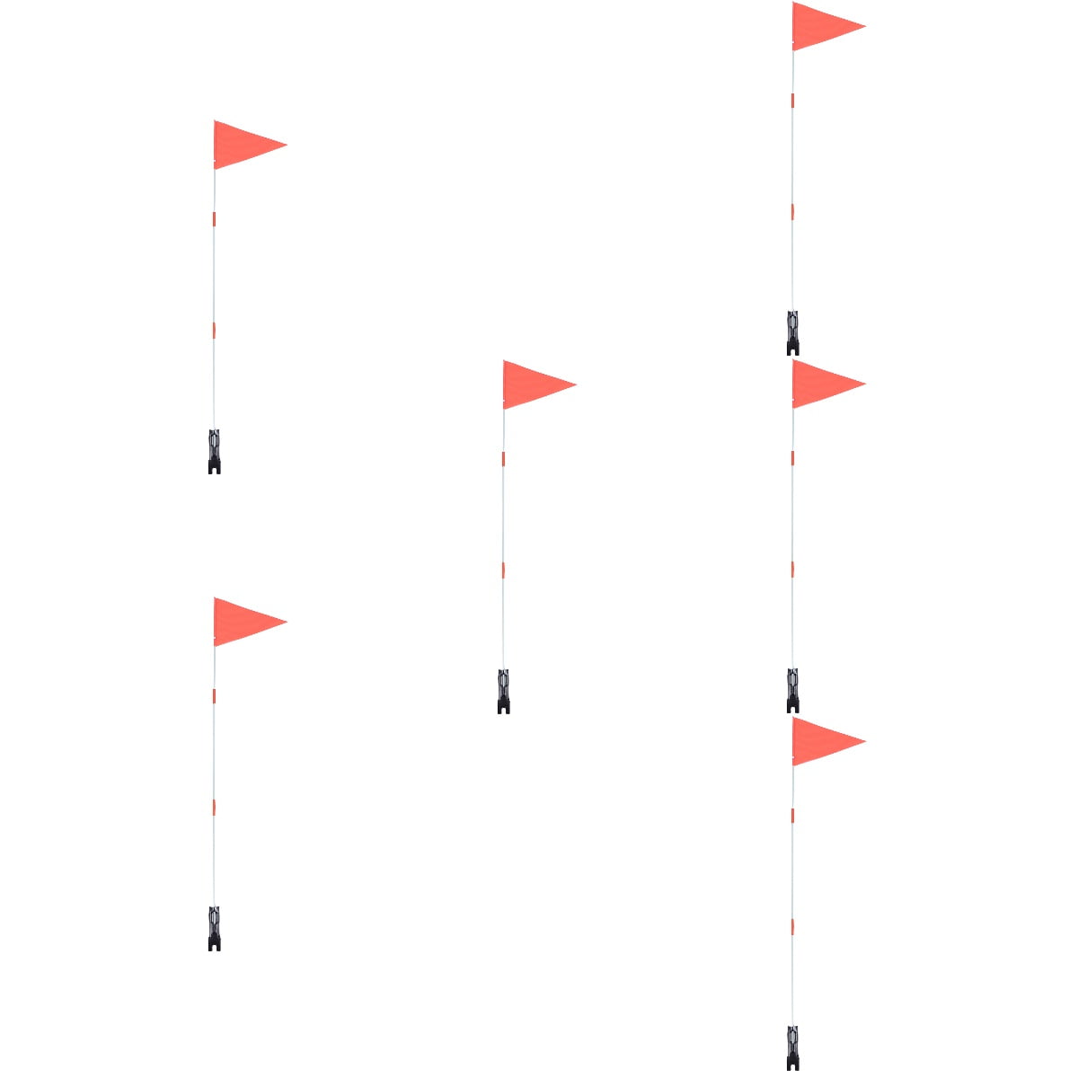 6 Sets Bike Safety Flag Fiberglass Pole Children's Tail Triangular Flag ...