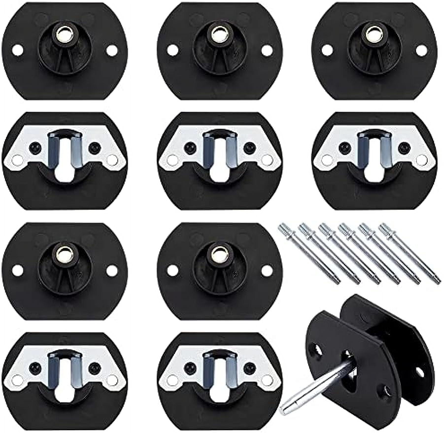 6 Sets Black Furniture Connector Pin Style Replacements Part Plastic ...