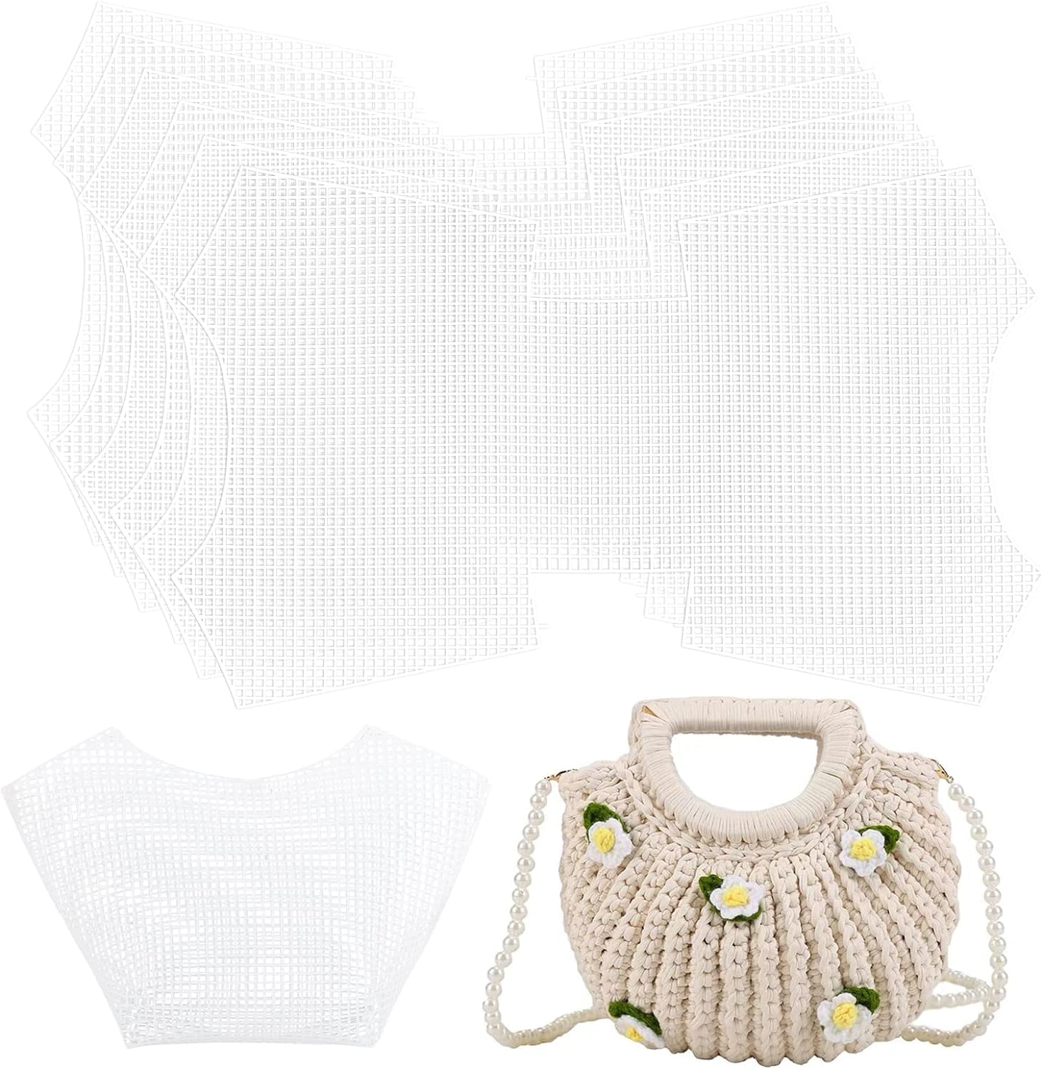 6 Sets Clear Mesh Plastic Canvas Sheets for Embroidery Blank ...