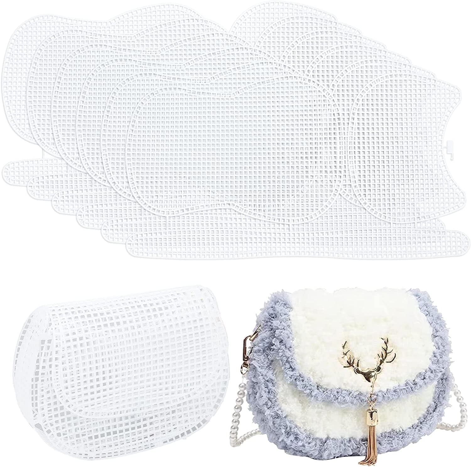 6 Sets Clear Plastic Mesh Canvas Sheets for Embroidery 16.7 x 9.1 Inch ...