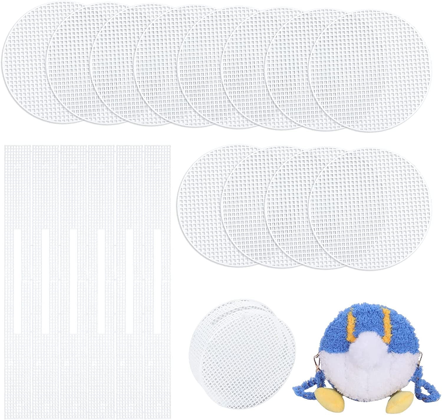 6Sets Clear Plastic Mesh Canvas Sheets for Embroidery 18pcs Needlepoint ...