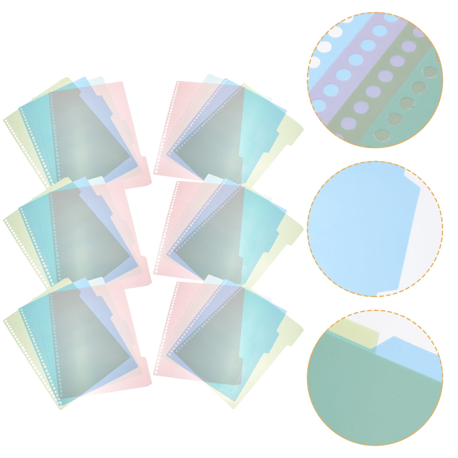 6 Sets Colored Binder Dividers Professional Binder Tabs Household Tab ...