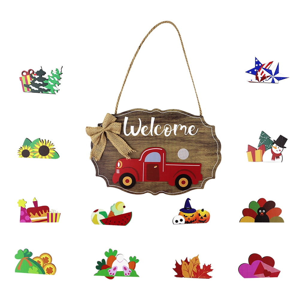 6 Sets Craft Wooden Welcome Sign Door Decoration Father - Walmart.com