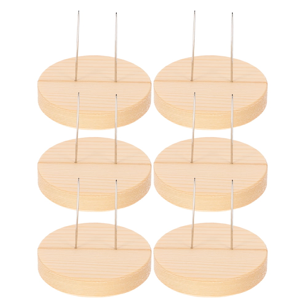 6 Sets Cute Doll Stand Wooden Base Crochet Holder Double Needle Stuffed ...