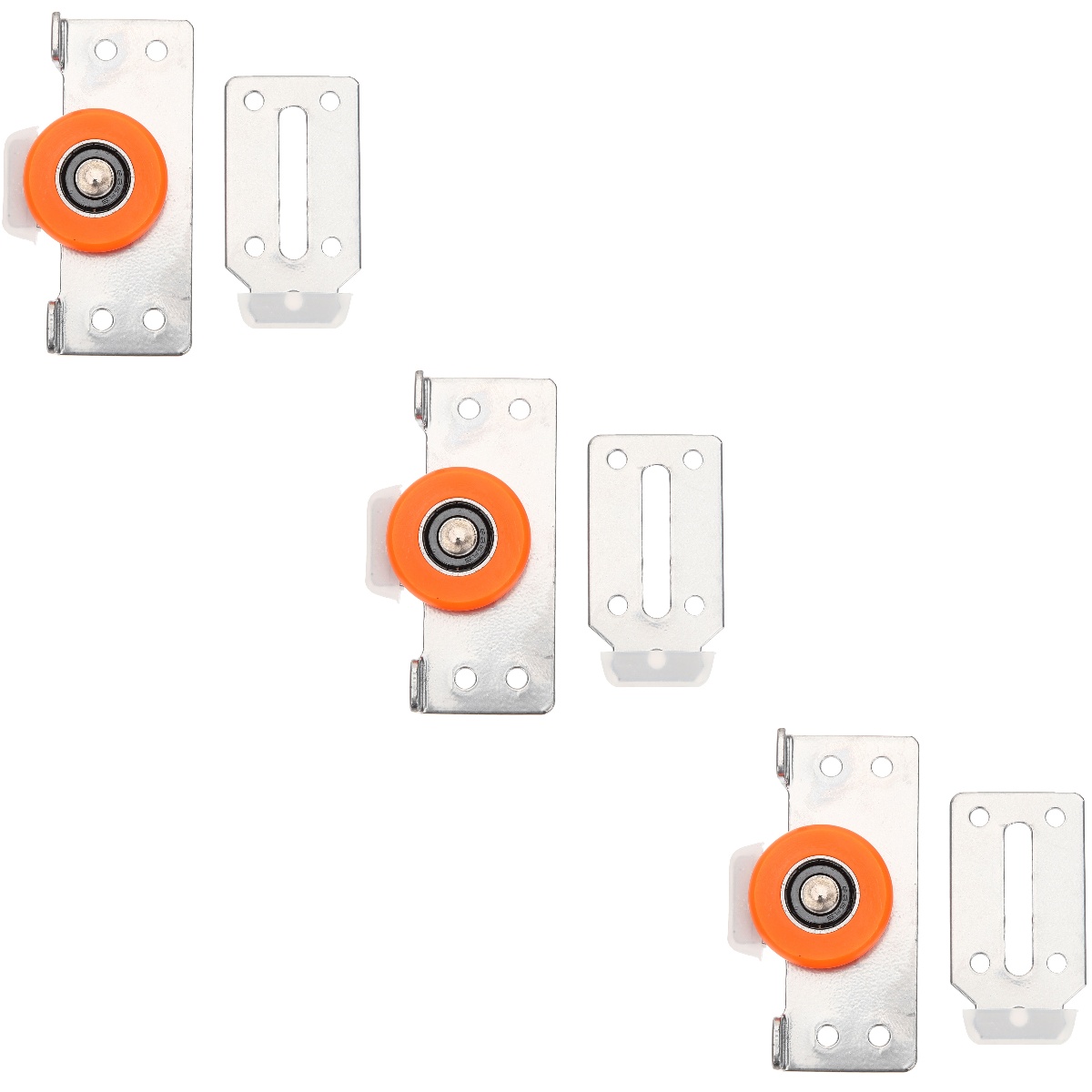 6 Sets Door Pulley Walker Wardrobe Runner Black Pocket Hardware Wheel ...