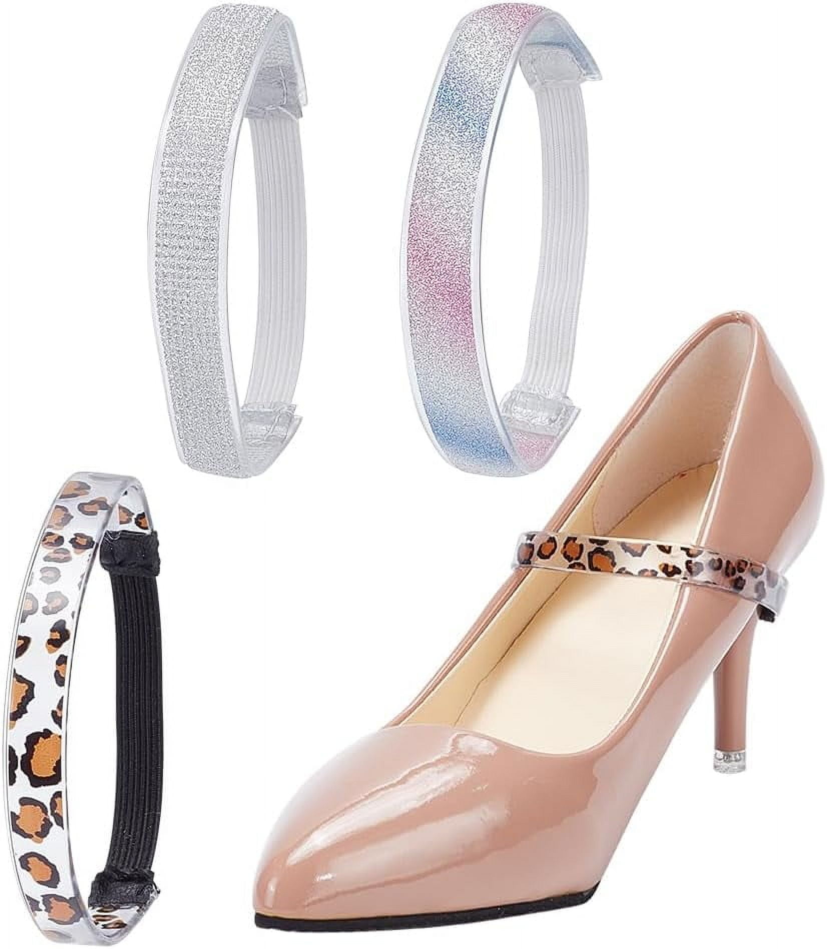 6 Sets Elastic High Heel Shoe Straps 3 Styles Resin Glitter Shoe Ankle ...
