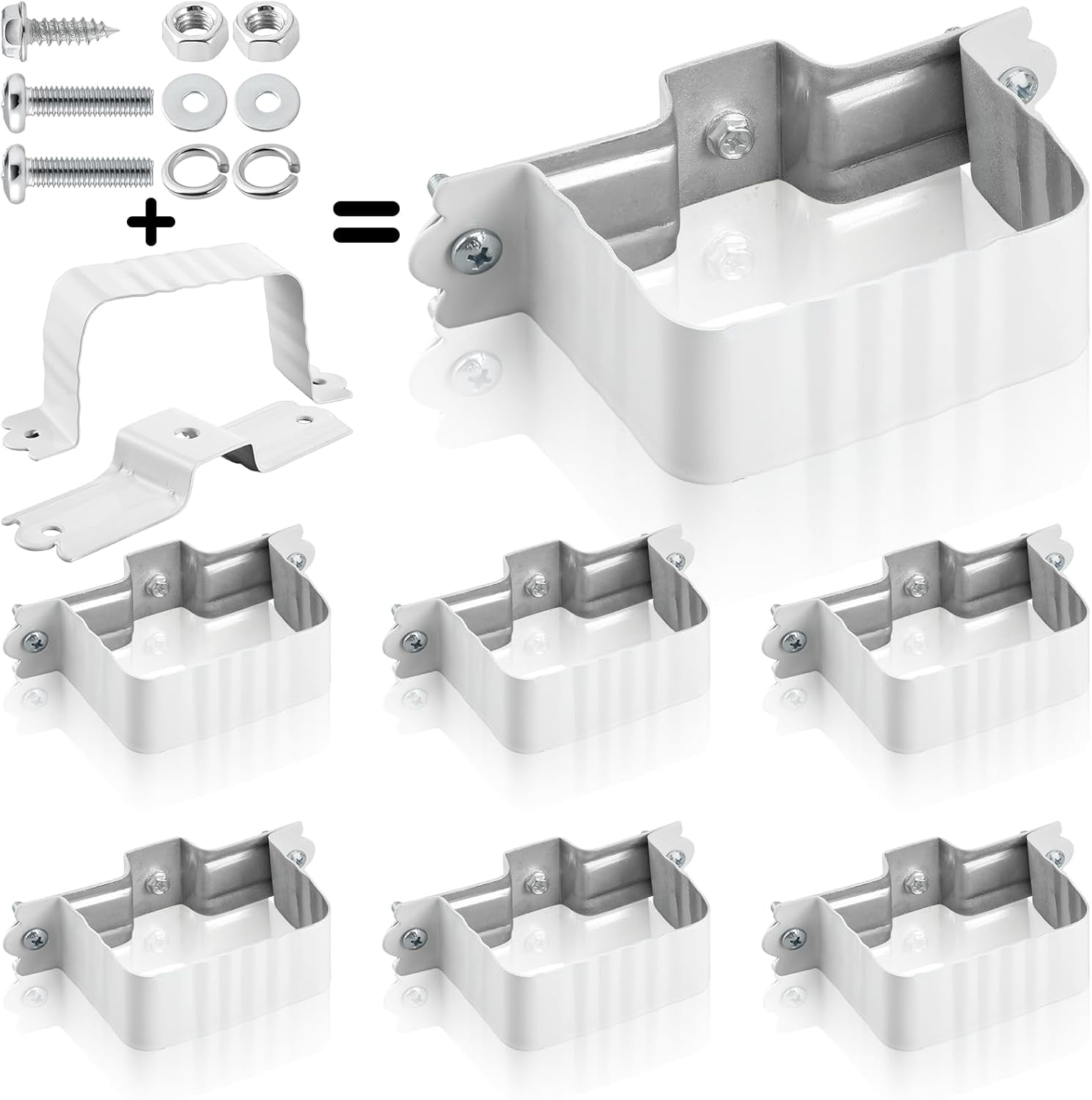 6 Sets Gutter Downspout Straps 2x3 and Downspout Wall Bracket, Gutter ...