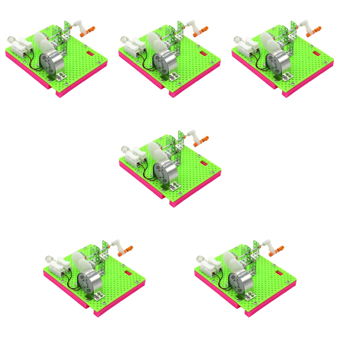 6 Sets Hand Shaking Dynamo Generator Experiment Model Child Student ...