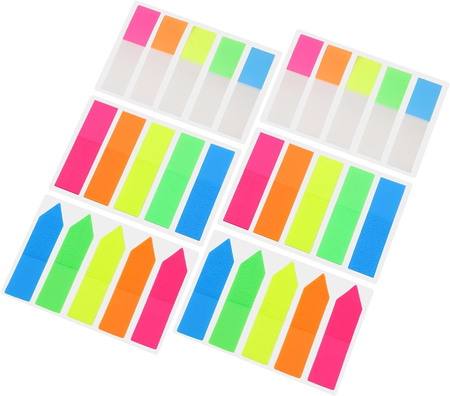 6 Sets Label Note Pad Notebook Stickers Colored Tabs Paper Tabs Color ...