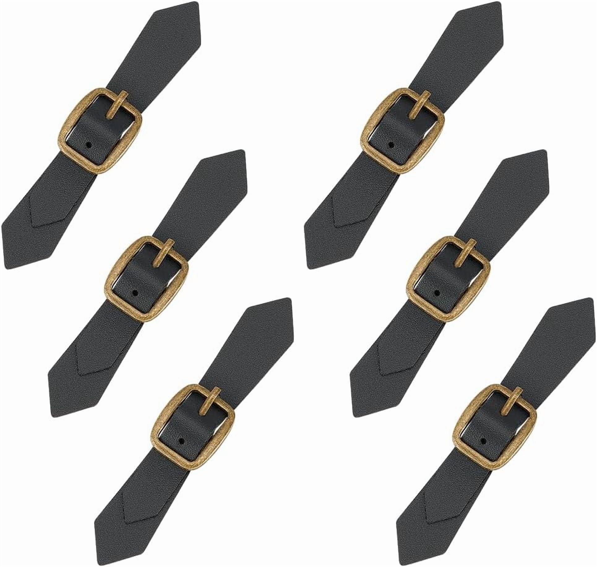 6 Sets Leather Sew-On Toggles Closures 3~4.1inches Long Black Tab ...