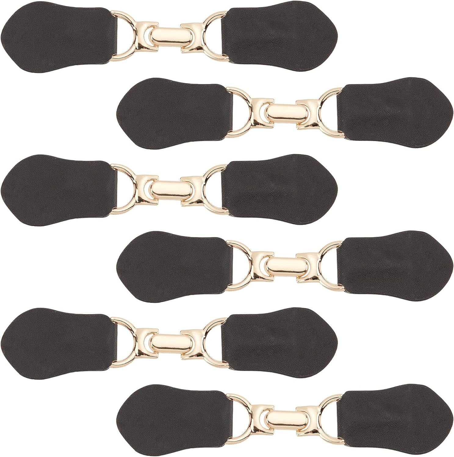 6 Sets Leather Sew-On Toggles Closures Black Clip Holder Buckle Clasp ...