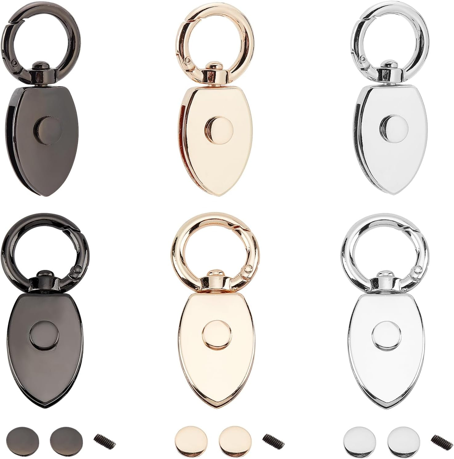 6 Sets Metal Purse Side Connector Buckles 3 Colors Purse Suspension ...
