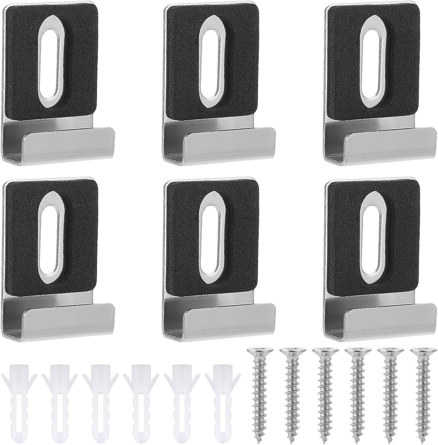 6 Sets Mirror Clips for Wall Mounting, Metal Mirror Holder Clips Mirror ...