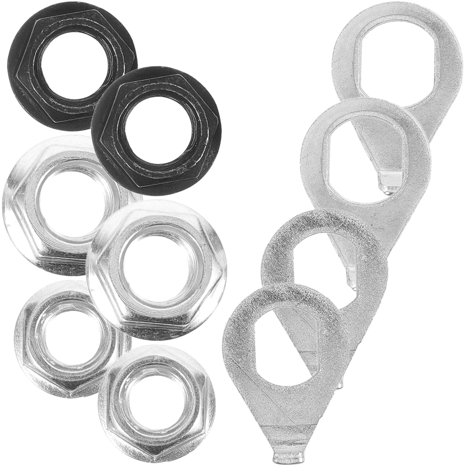 6 Sets Nut Steel Axle Nuts Fixed Washers Kit Wheel Hub Hanger for Bike ...
