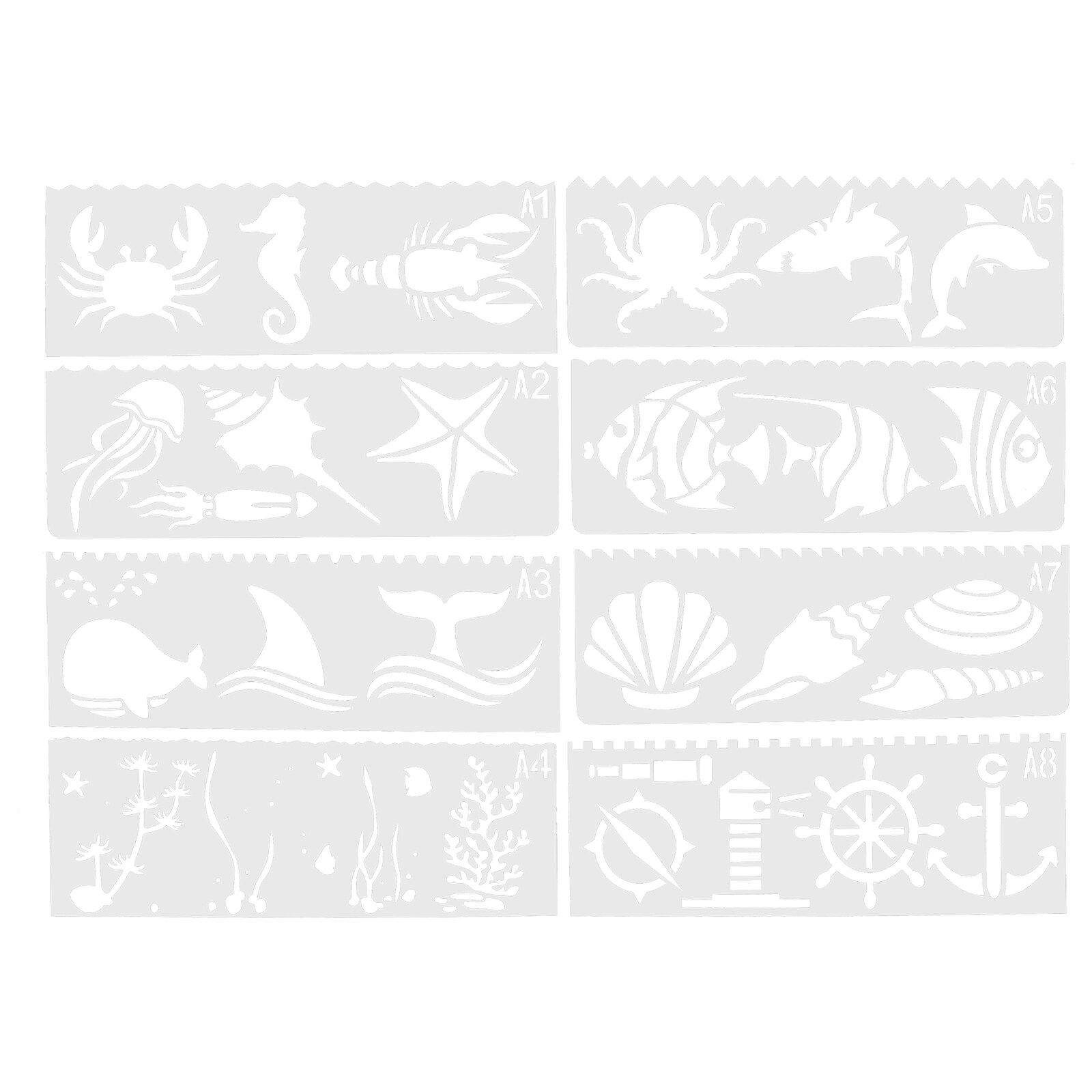6 Sets Ocean Animals Wall Painting Stencils Hollow Out Templates For 6 Sets Ocean Animals Wall Painting Stencils Hollow Out Templates For