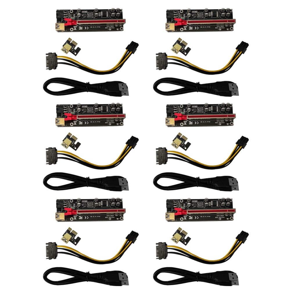 6 Sets PCI Express Extender GPU Riser Adapter Card Risers - Walmart.com