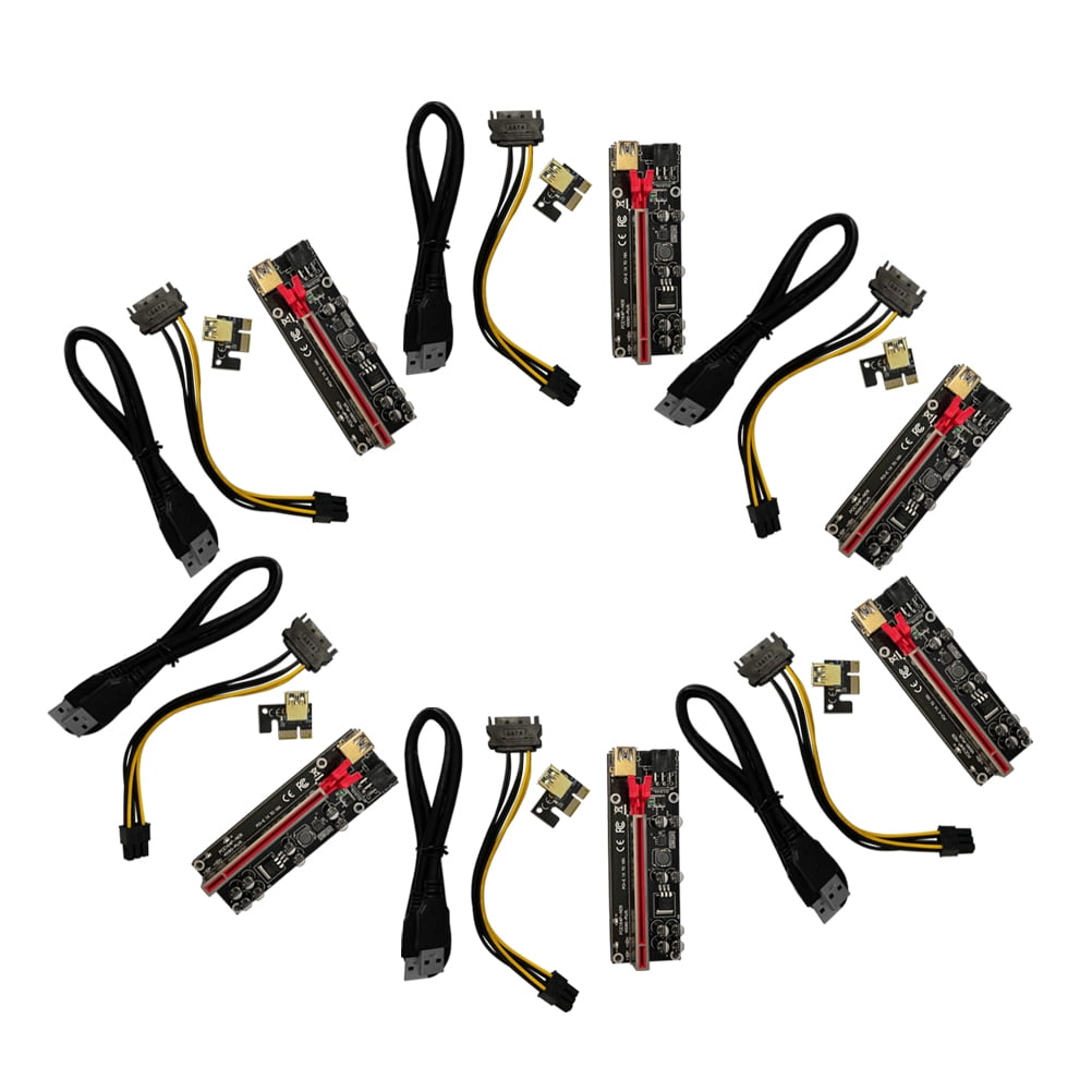 6 Sets PCI Express Extension Adapter PCI-E 1x to 16x Extender Power ...