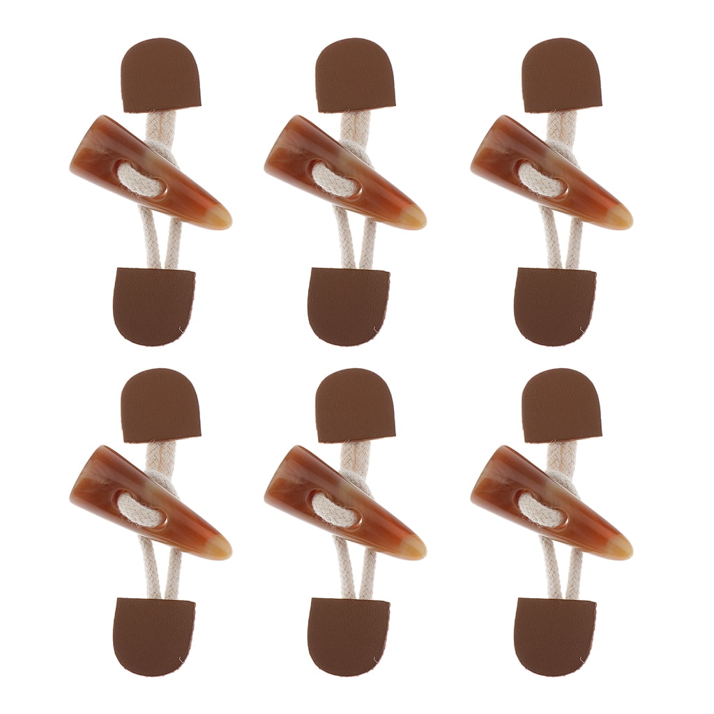 6 Sets PU Leather Toggles Closure with Resin Button Jacket - Walmart.com