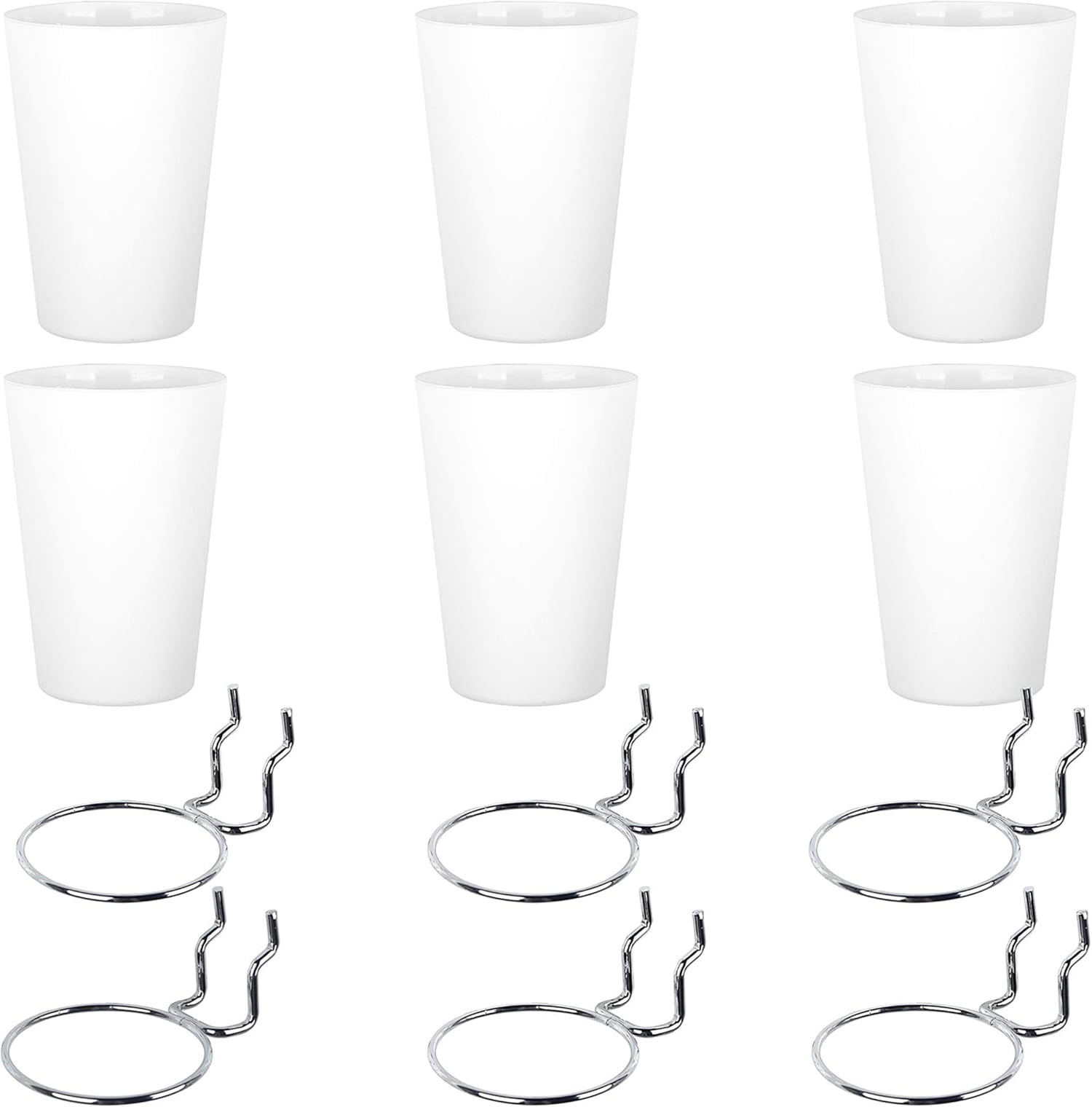 6 Sets Pegboard Hooks with Pegboard Cups,2.7x4In White Pegboard Cup ...