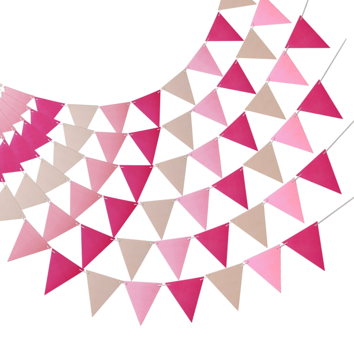 6 Sets Pennant Banner Multicolor Hanging Paper Triangle Flag Pennant ...