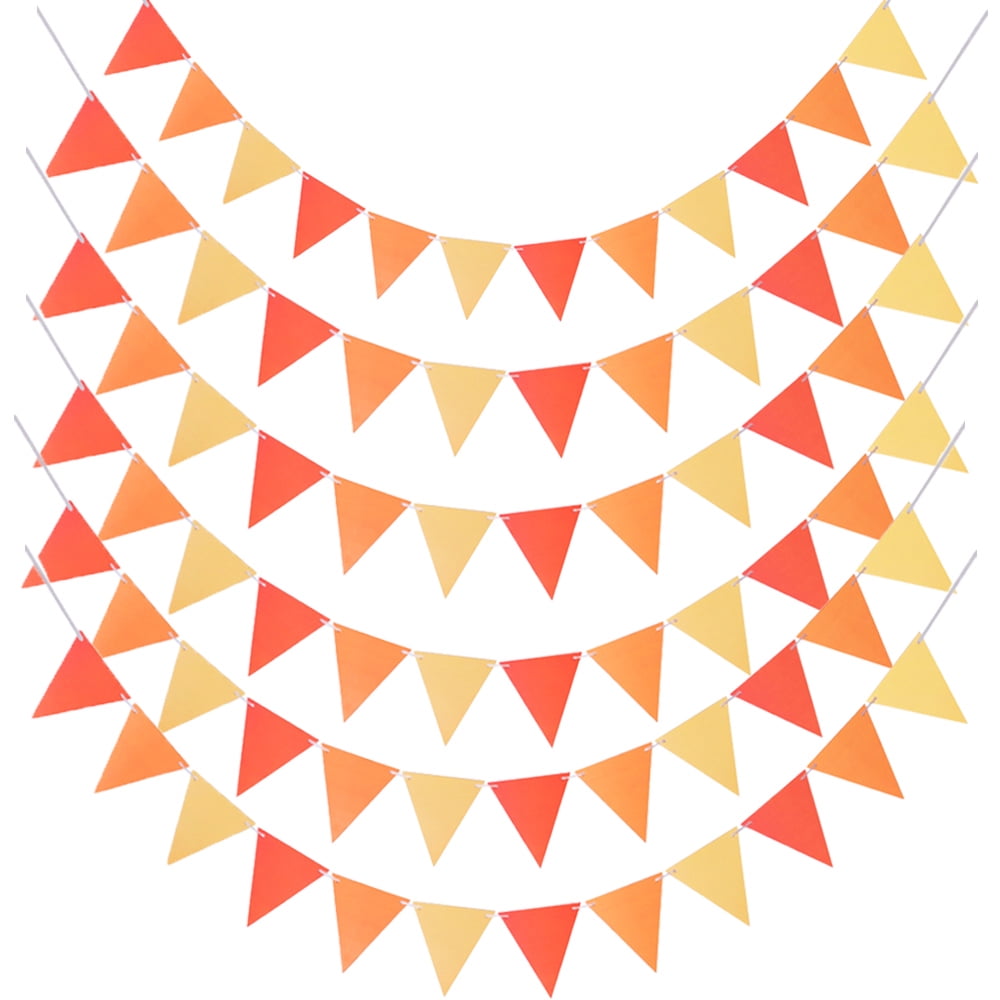 6 Sets Pennant Banner Multicolor Hanging Paper Triangle Flag Pennant ...