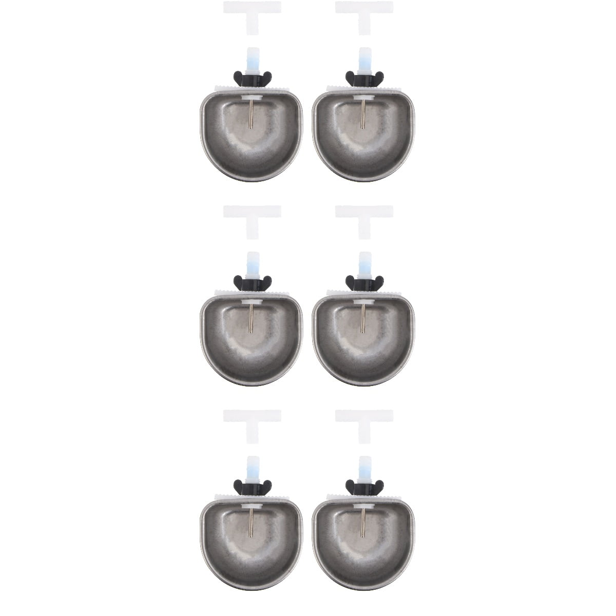 6 Sets Pet Water Bowl Rabbit Cage Accessory Fountain Stainless Steel ...